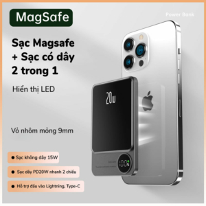 Pin dự phòng Magsafe Ultra-thin Q9 vỏ nhôm mỏng nhẹ – Mac Insta