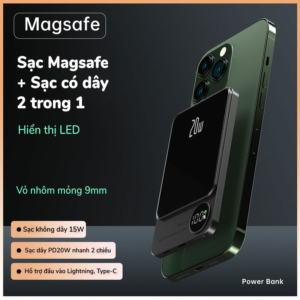 Pin dự phòng Magsafe Ultra-thin Q9 vỏ nhôm mỏng nhẹ – Mac Insta